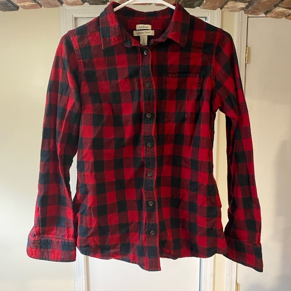 L.L. Bean | Tops | Ll Bean Buffalo Red Plaid Flannel Shirt Women | Poshmark